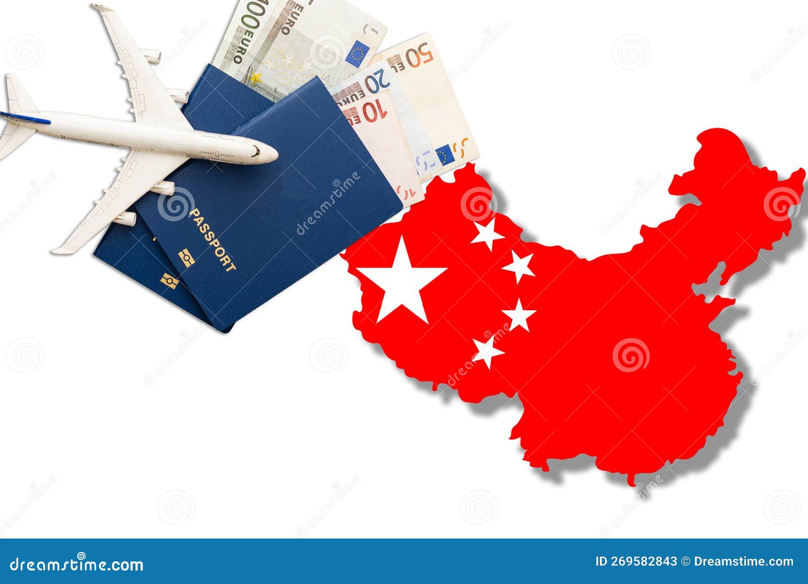 Plane Figure on China Map. Plane Taking Off from China Map. Stock Image ...