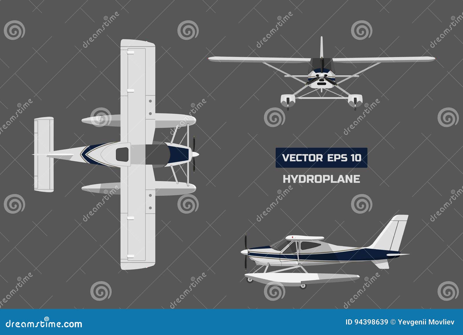 Plane In A Flat Style On A Gray Background. Cargo Aircraft. Industrial ...