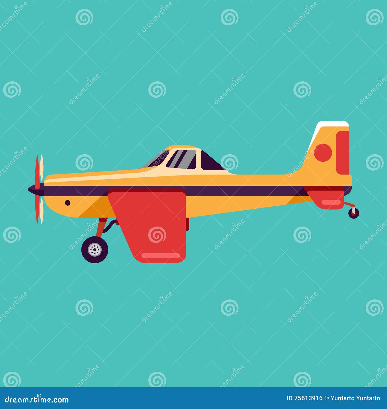 Plane Flat Vector Illustration Stock Vector - Illustration of travel ...