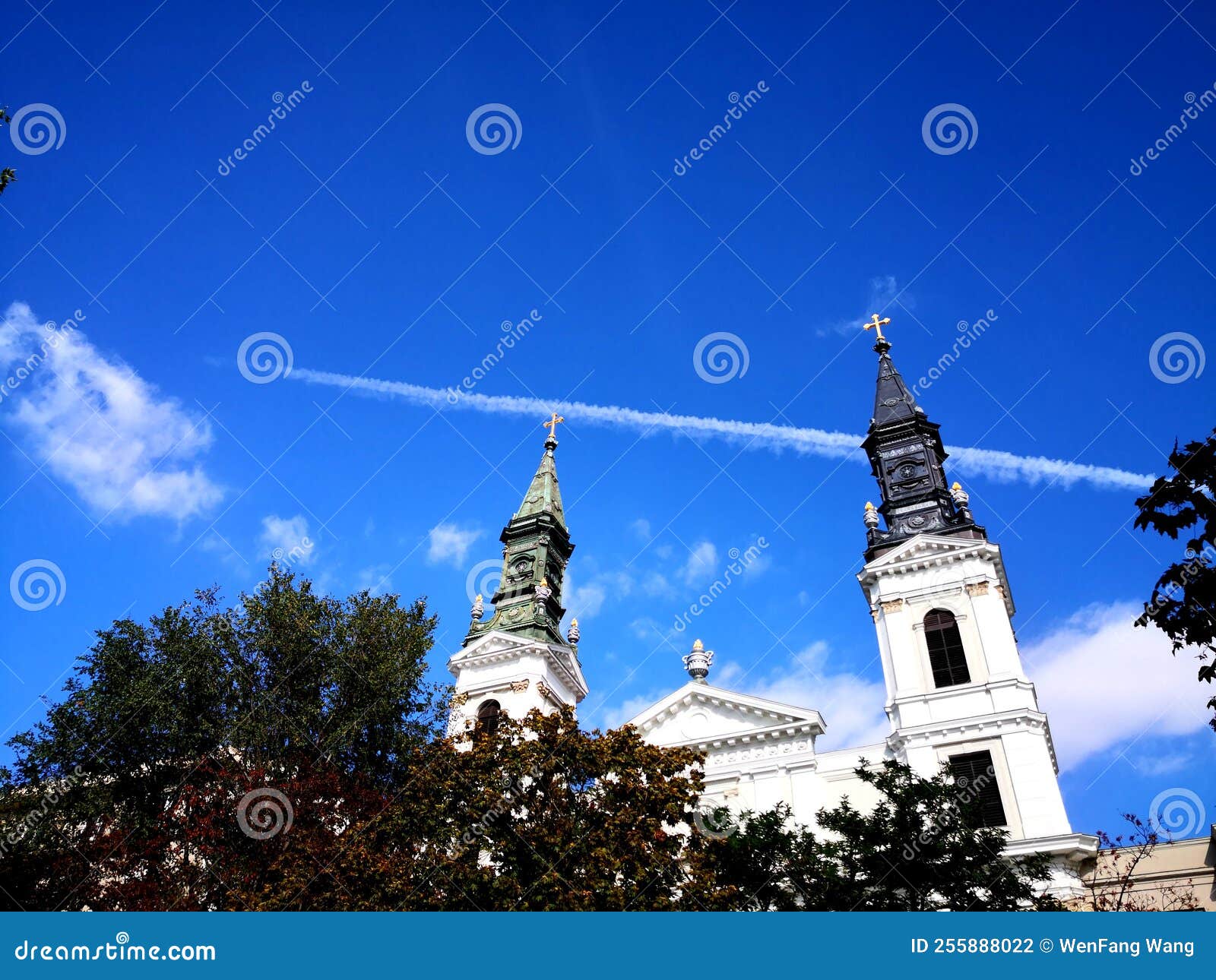 When the Plane Flies Across the Sky Stock Photo - Image of plane ...