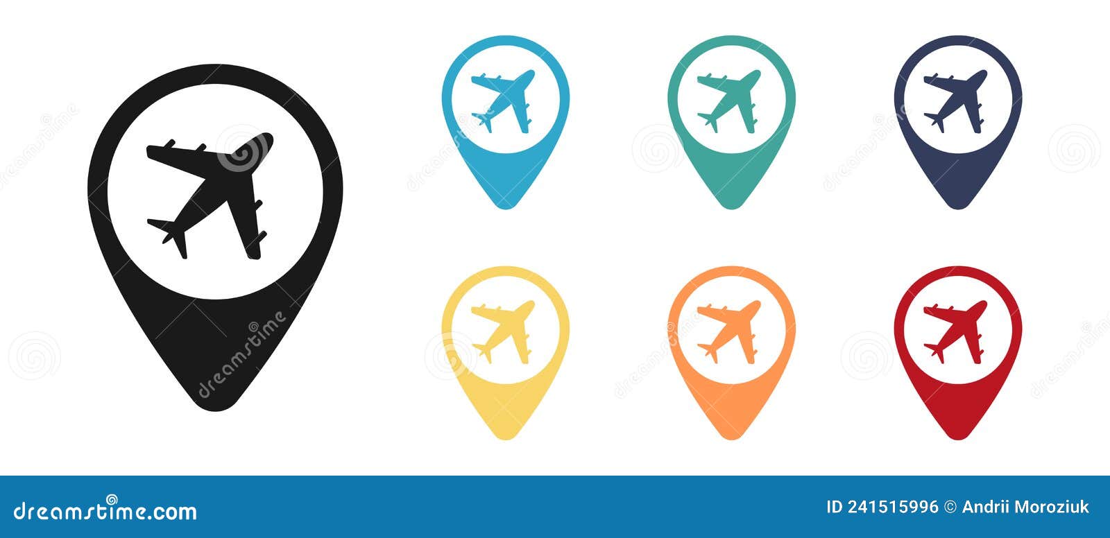 Plane, Flight, Airplane Concept Vector Icon Set, Label on the Map ...