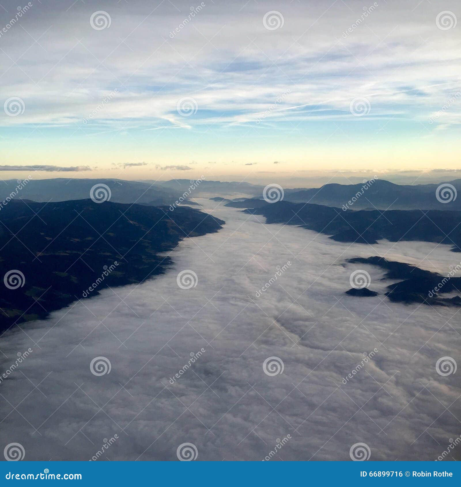 Plane Flight Over Clouds in the Air Stock Photo - Image of flight ...