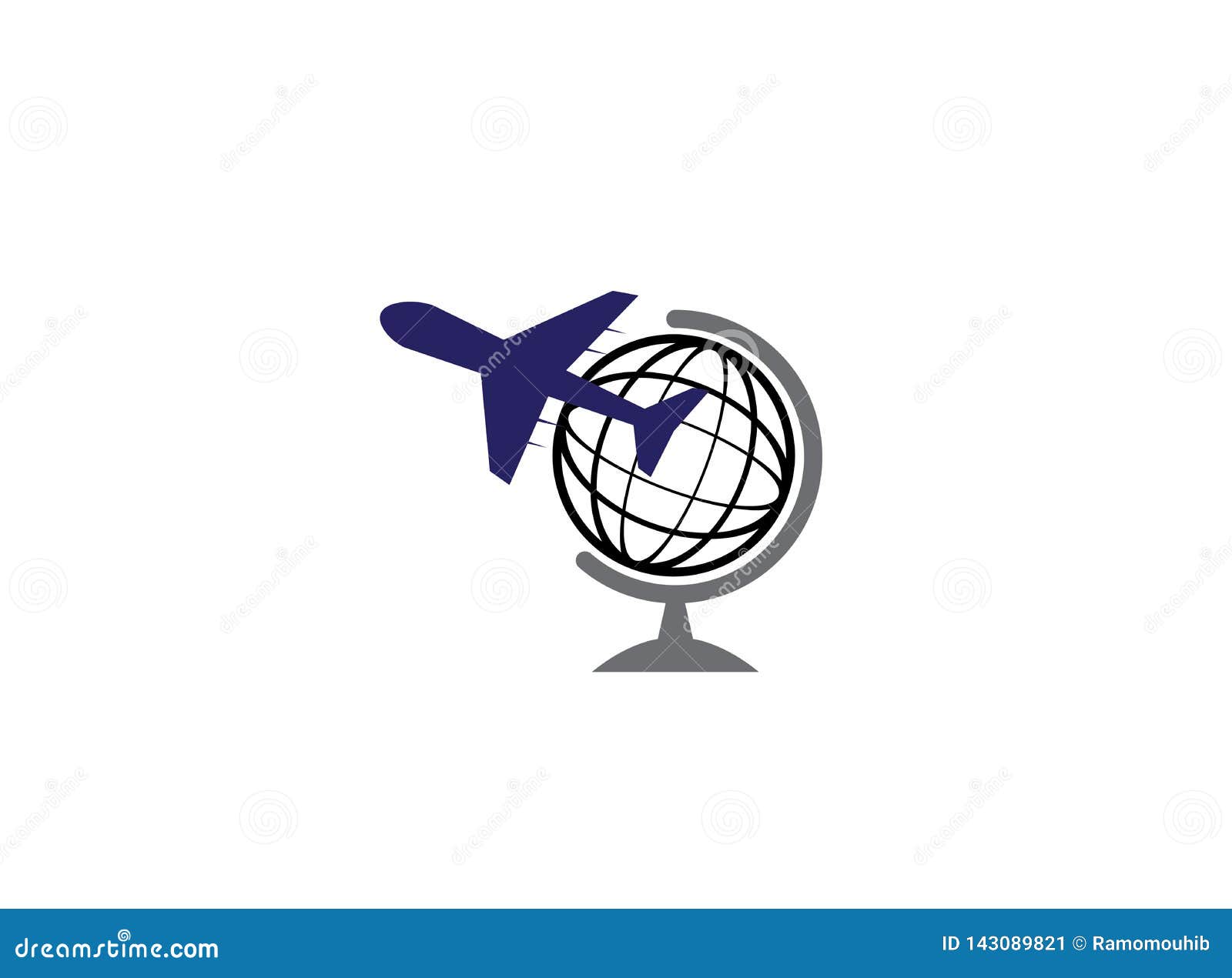 Plane Fly Around the Globe for Logo Design Stock Illustration ...