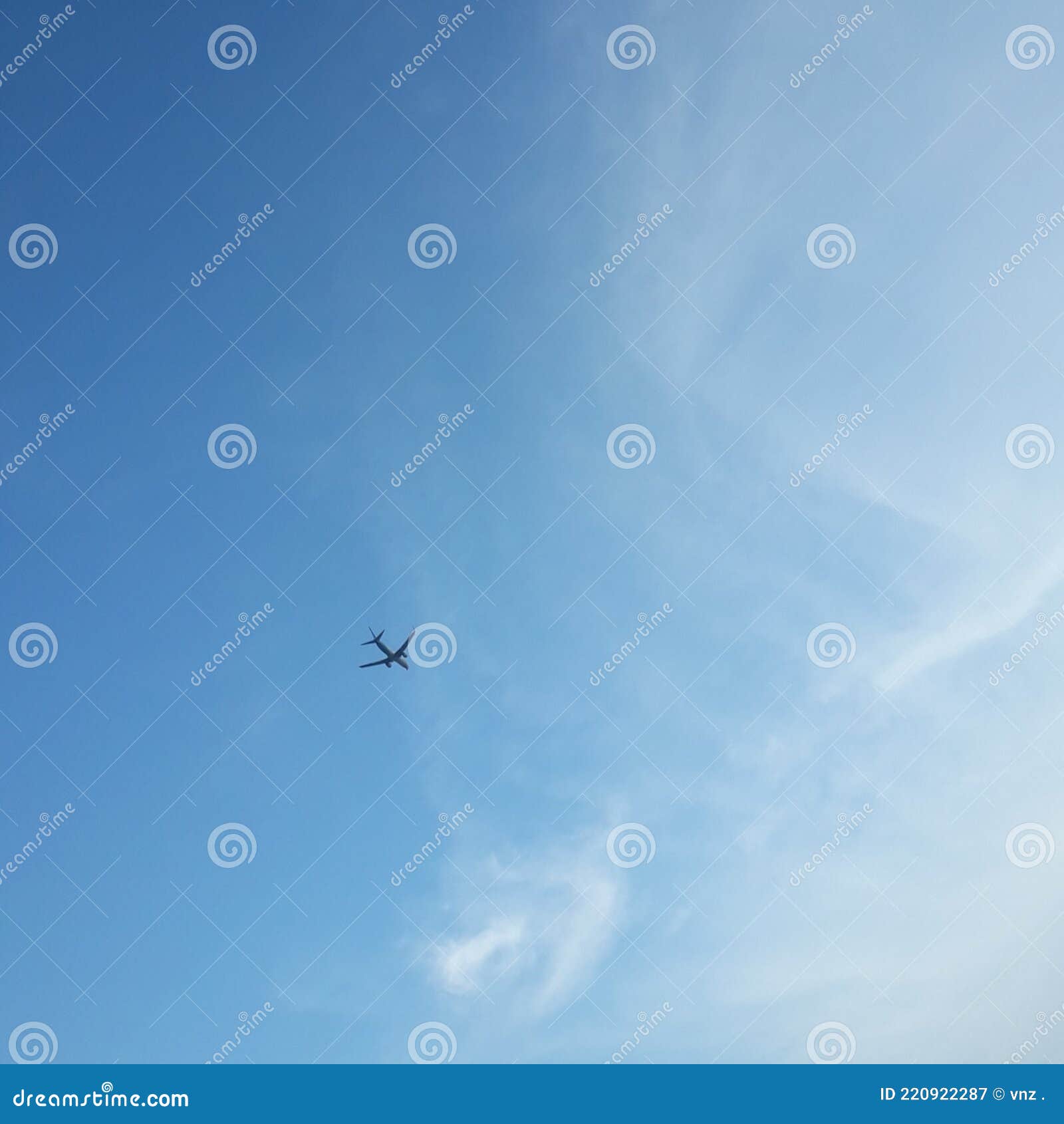 Plane fly high in the sky stock image. Image of blue - 220922287