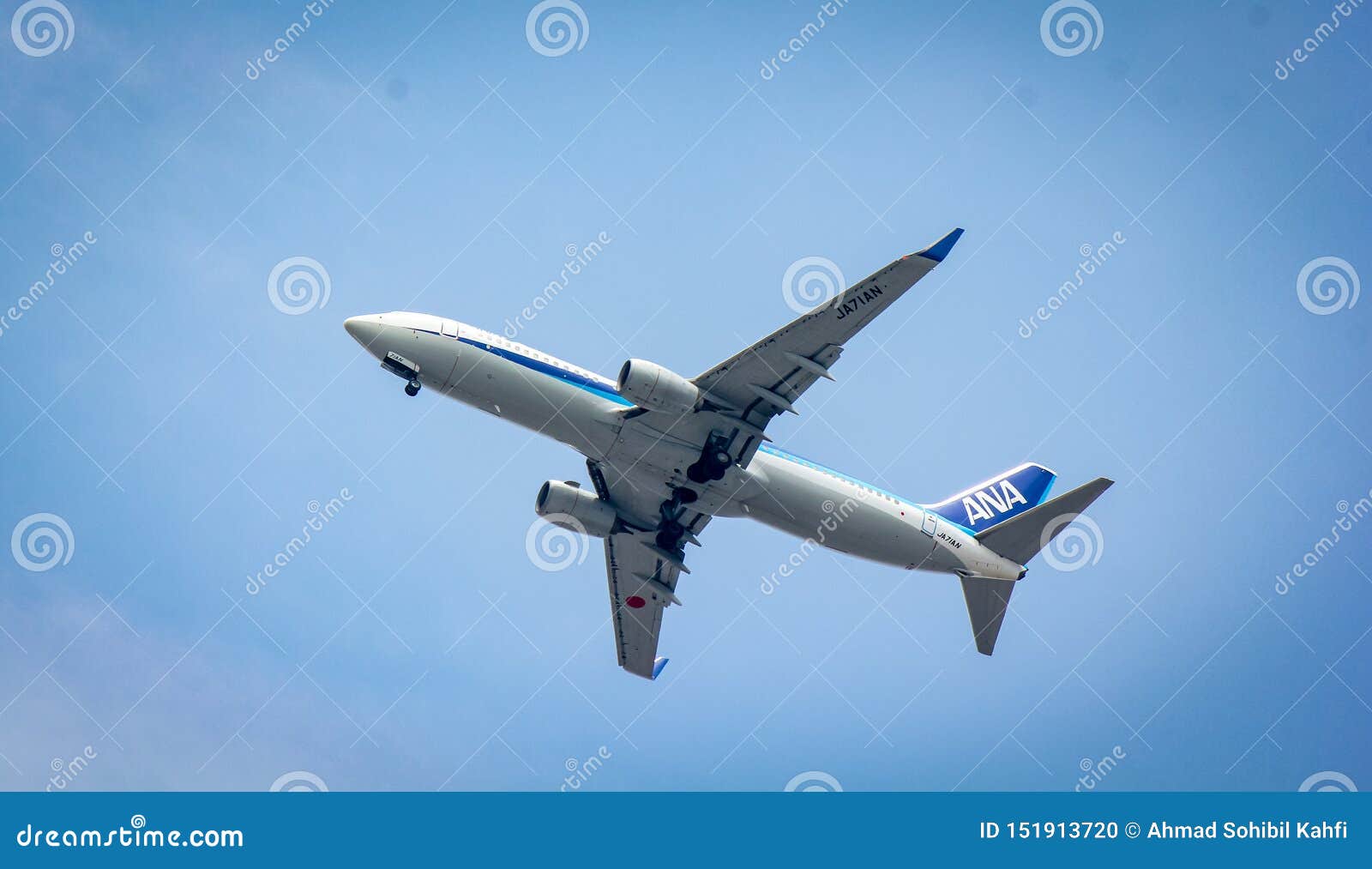 Plane Fly High Under Blue Sky Editorial Image - Image of high, plane ...