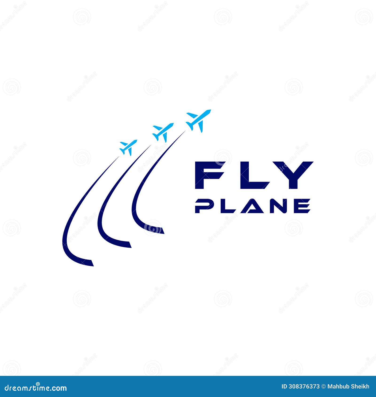 3 Plane Fly Logo Design Template. Stock Vector - Illustration of travel ...