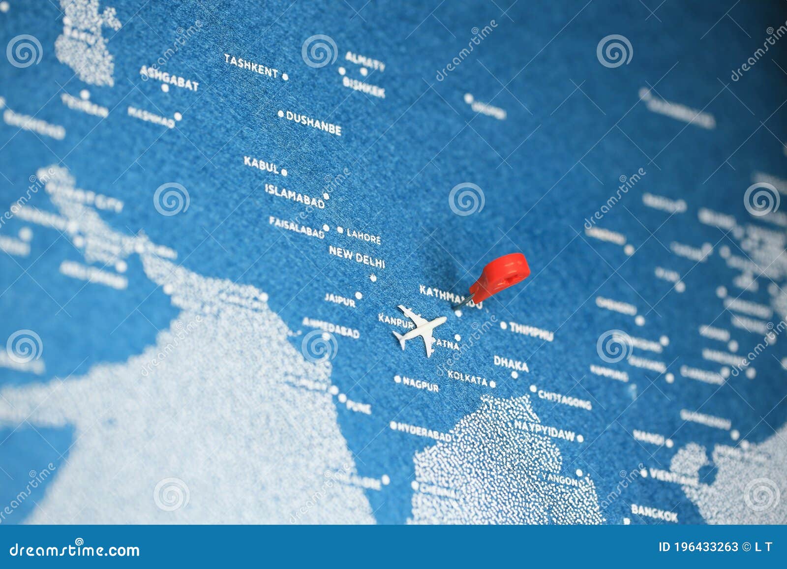 Plane fly on map , nepal stock image. Image of global - 196433263