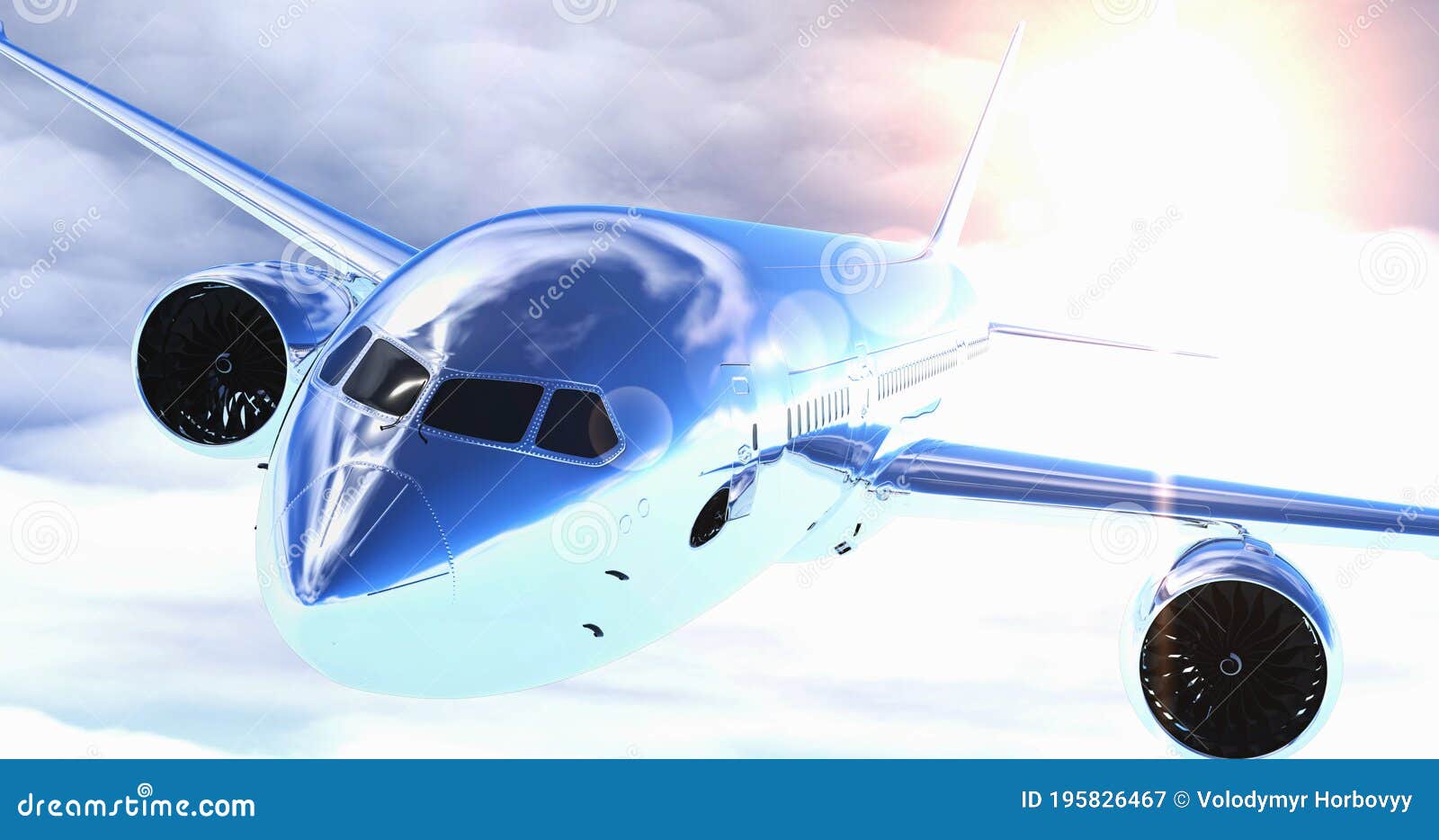 Plane flying. 3D render stock illustration. Illustration of speed ...
