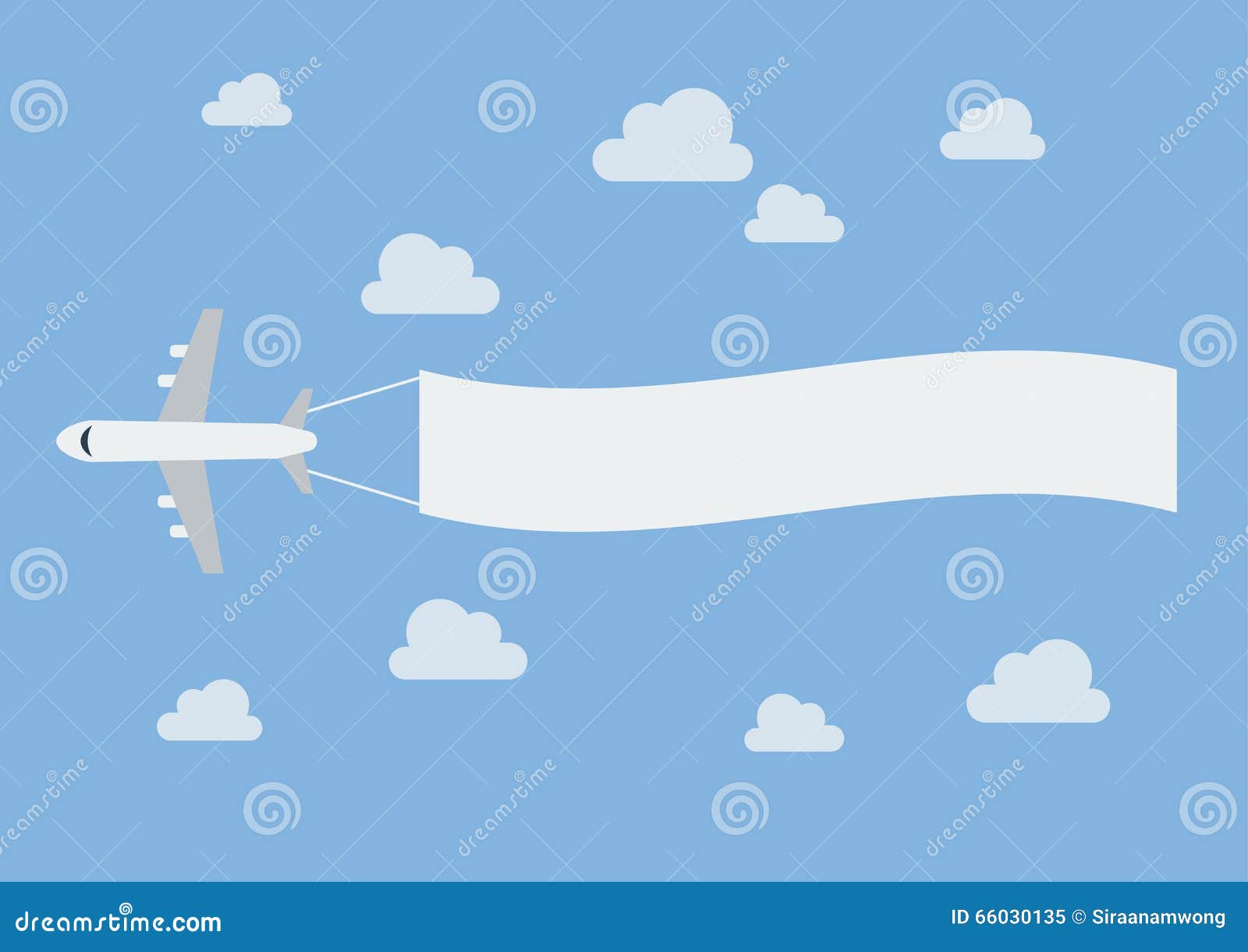 Plane Flying a Blank Banner Stock Vector - Illustration of concept ...