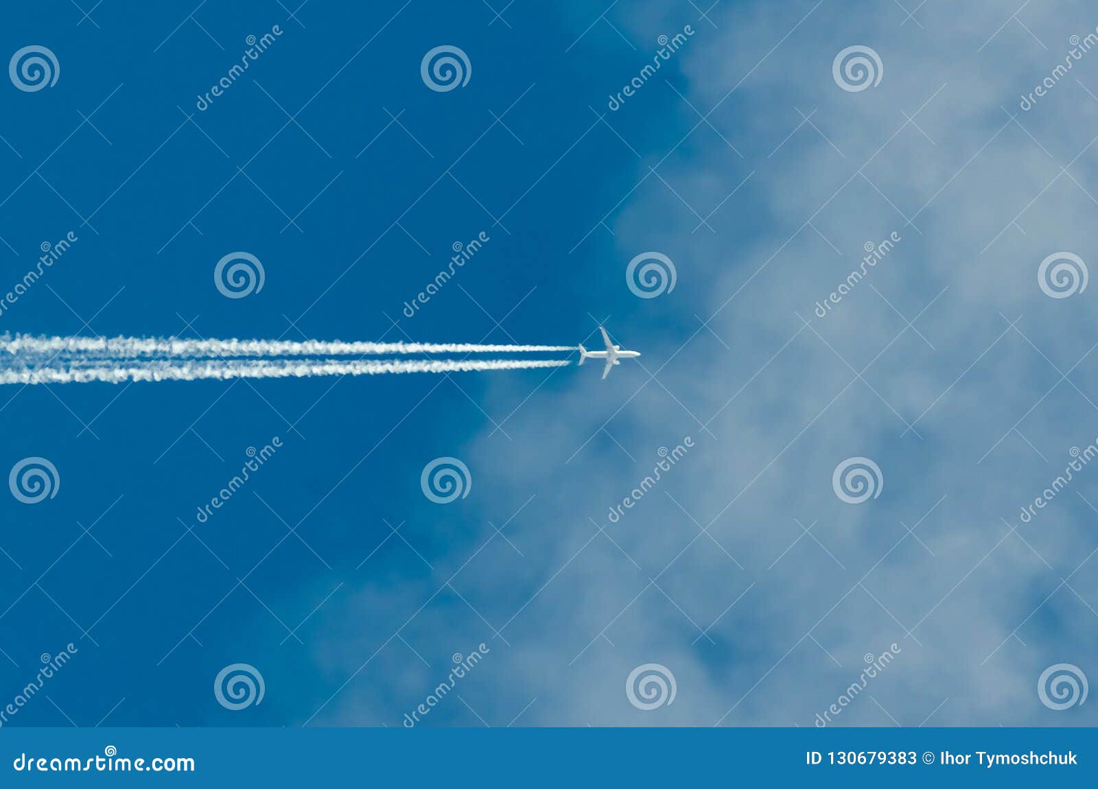 Plane Flying into the Clouds Stock Image - Image of travel, airliner ...