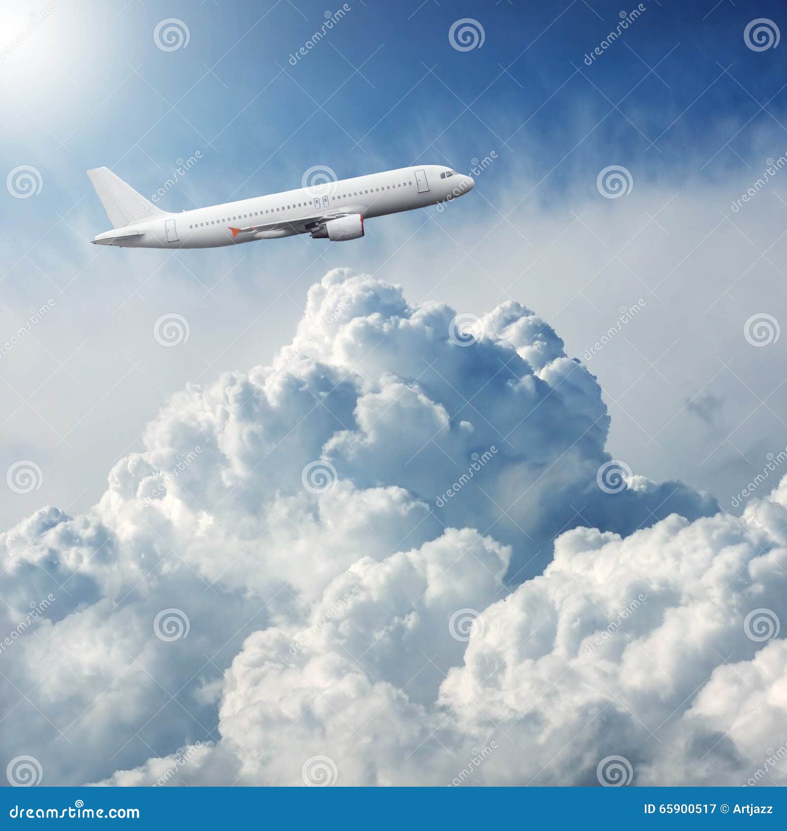 Plane Flying through Dramatic Storm Clouds Stock Image - Image of ...