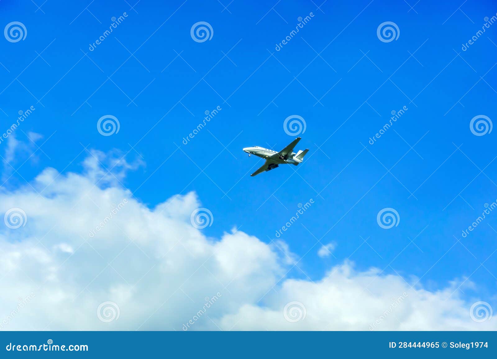 The Plane is Flying High in the Sky Stock Image - Image of blue, plane ...