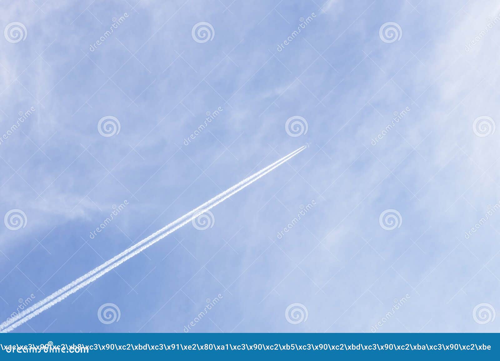 Plane Flying High in the Sky Above Earth. Stock Photo - Image of ...