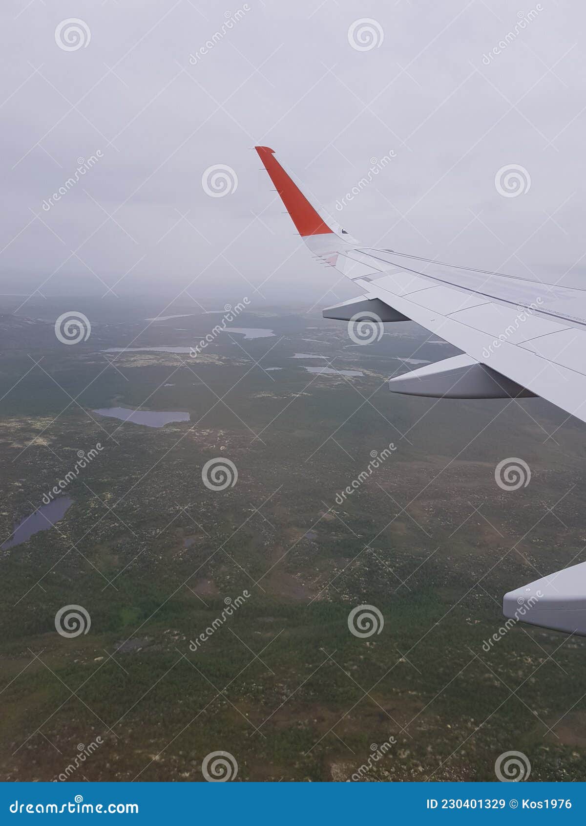 The Plane Flies in the Foggy Sky Stock Image - Image of transport ...