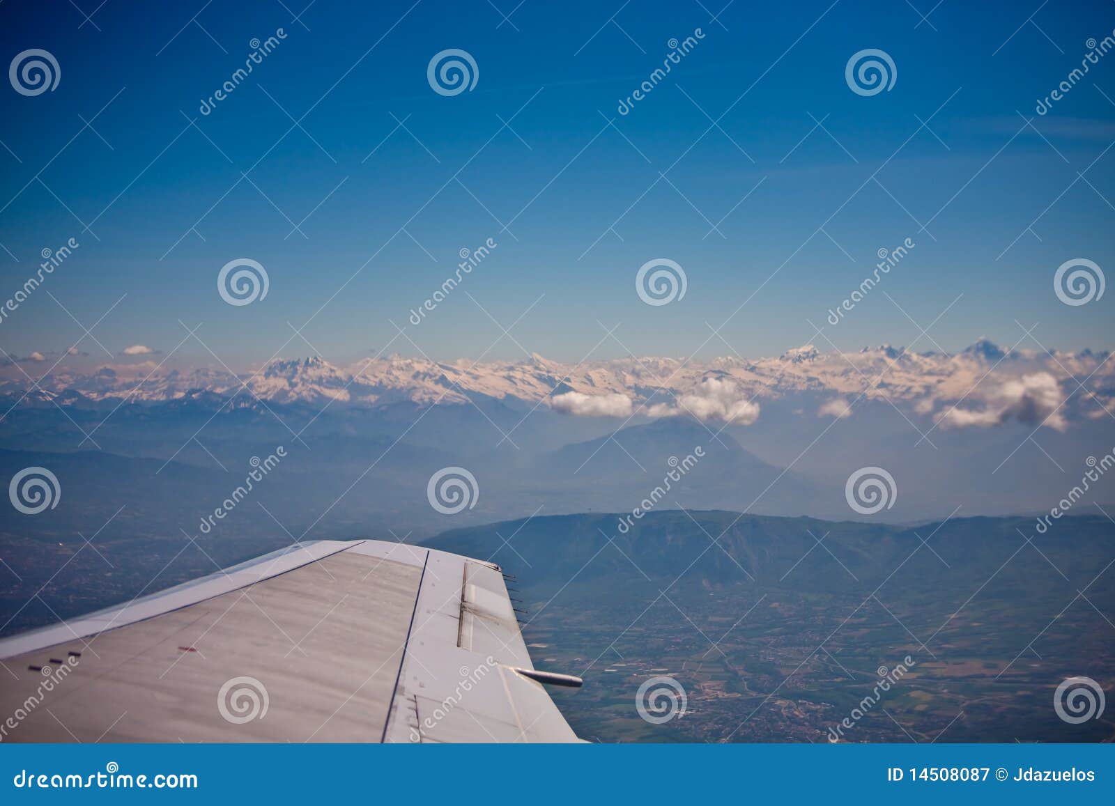 Plane Flying Next To the French Alps Stock Image - Image of cloud ...