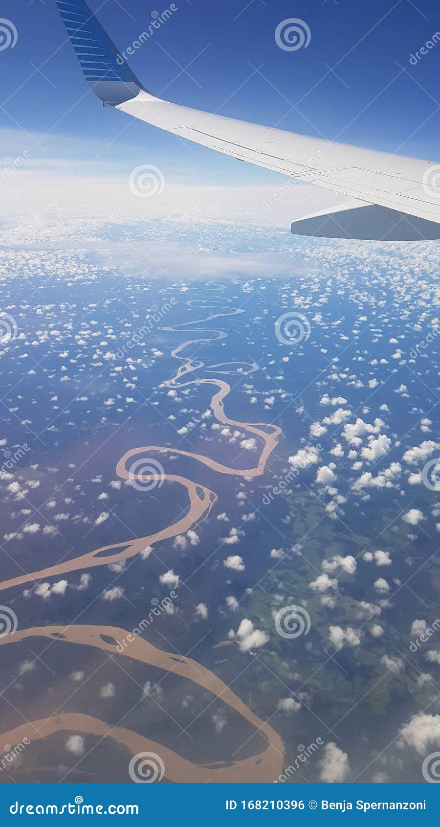 Plane Flying Over the Amazonas River Stock Photo - Image of plane ...