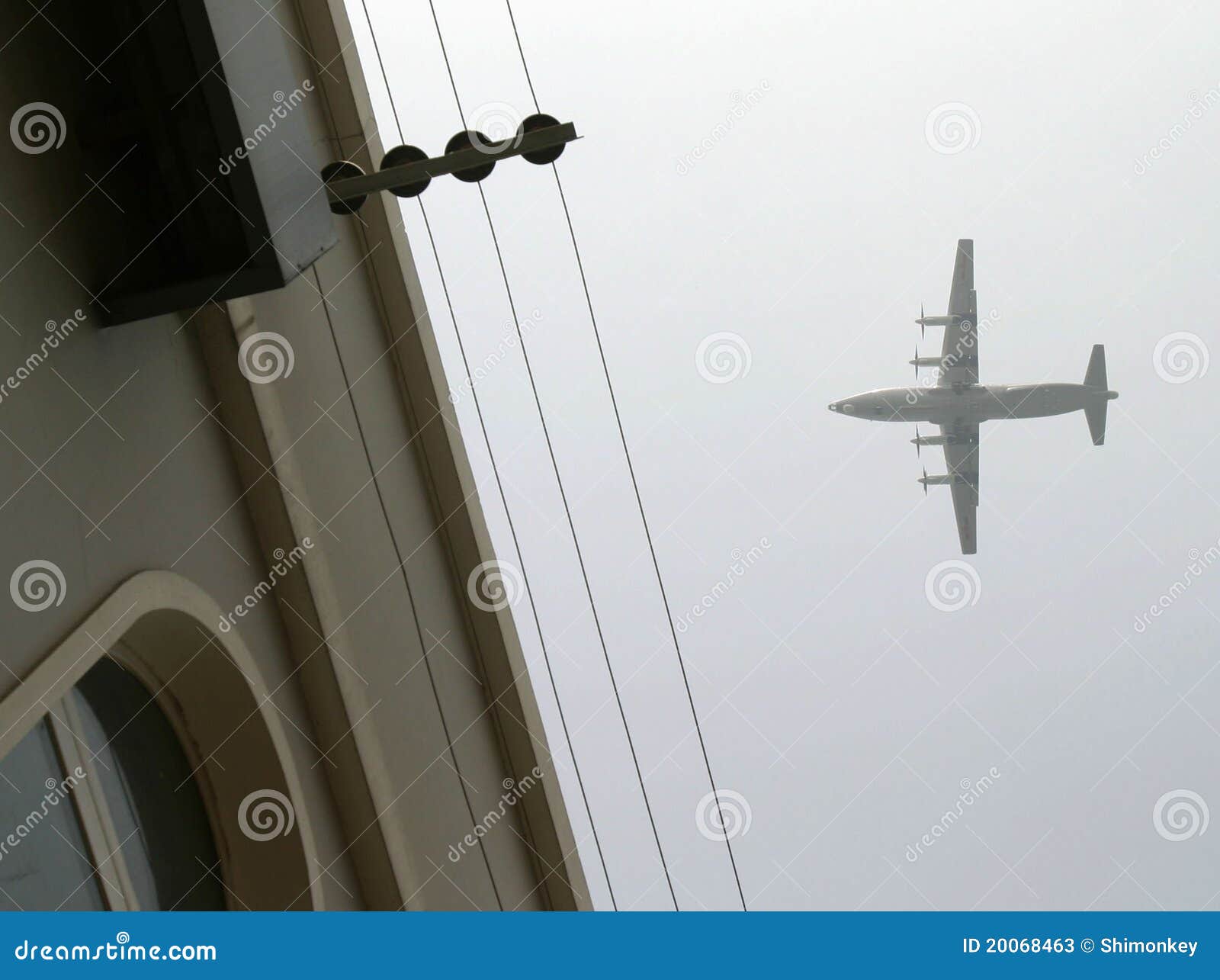 Plane Flying Over the Top from Prison Stock Image - Image of cloud ...