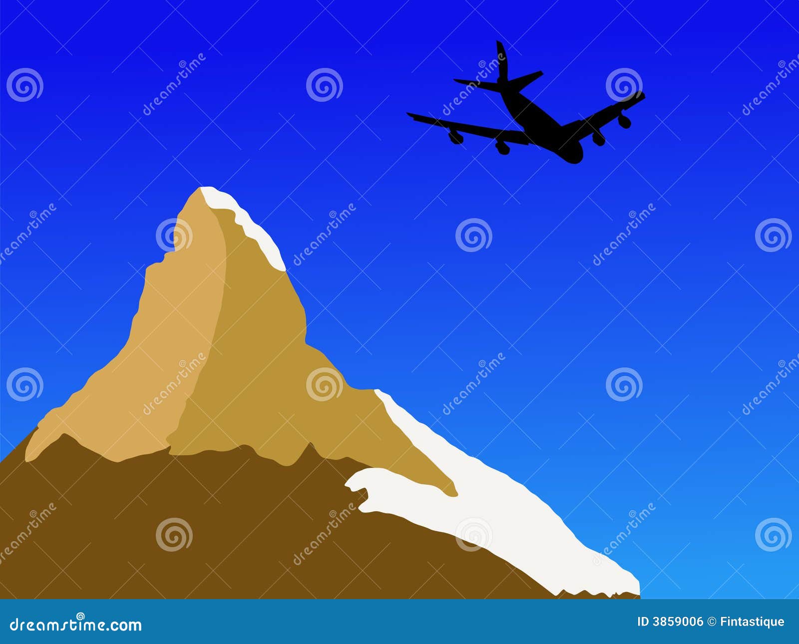 Plane Flying Past Matterhorn Stock Vector - Illustration of transport ...