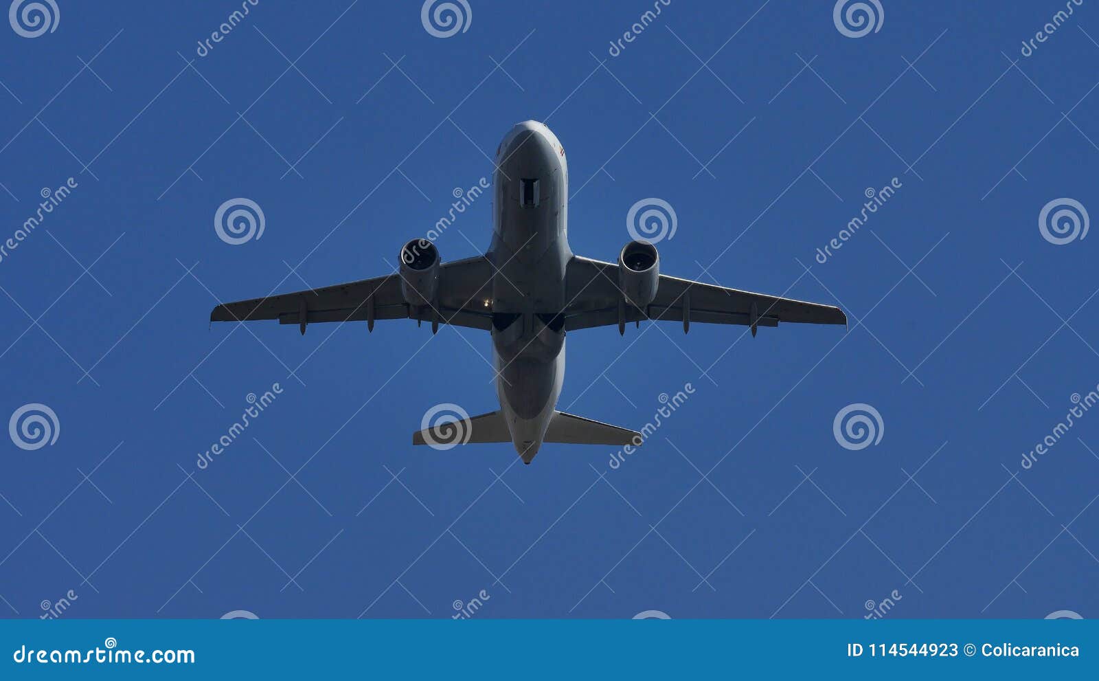 Plane Flying, Silhouette, Closeup View from Below the Plane Stock Image ...