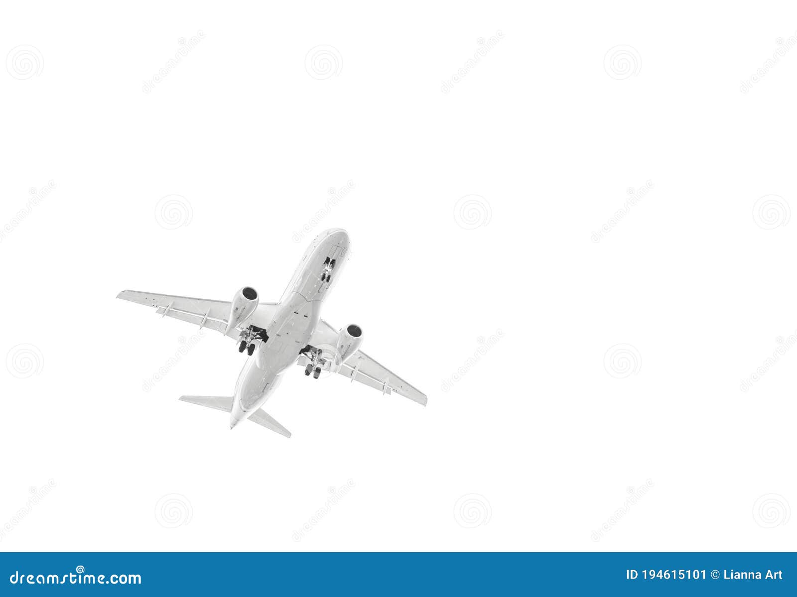 The Plane Flying in the Sky a Close Up the Bottom View Stock Image ...