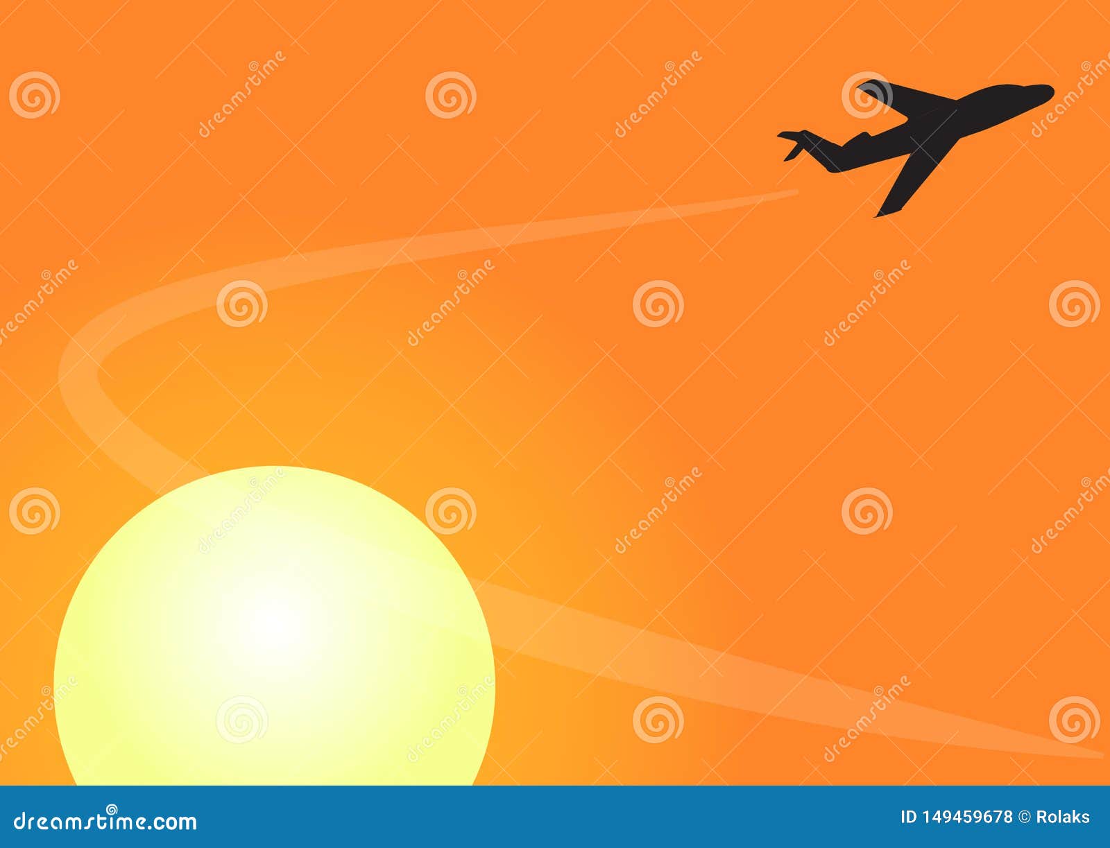 Plane flying at sunset stock vector. Illustration of commercial - 149459678