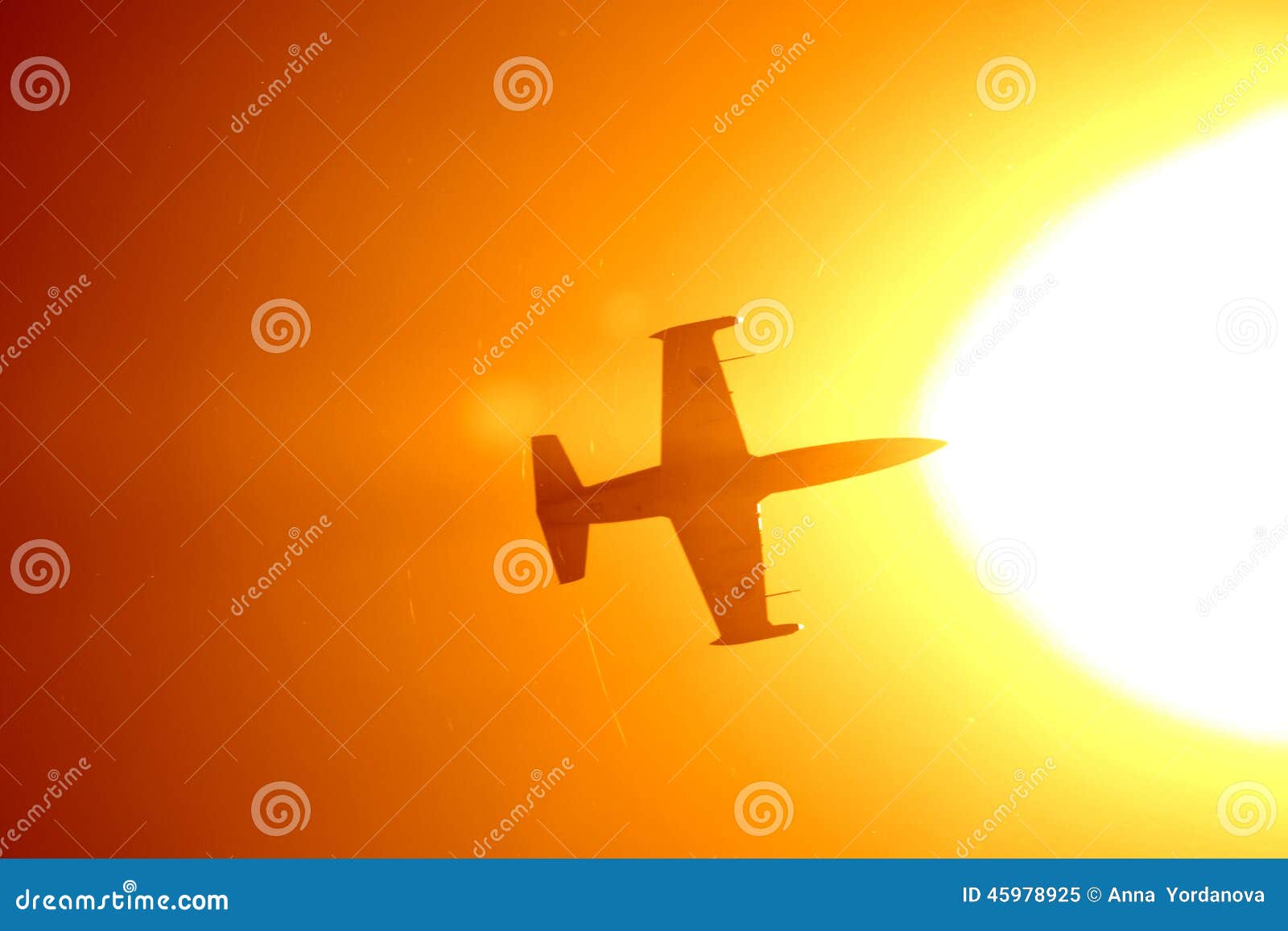 Plane flying to sun stock image. Image of colorful, aerobatic - 45978925