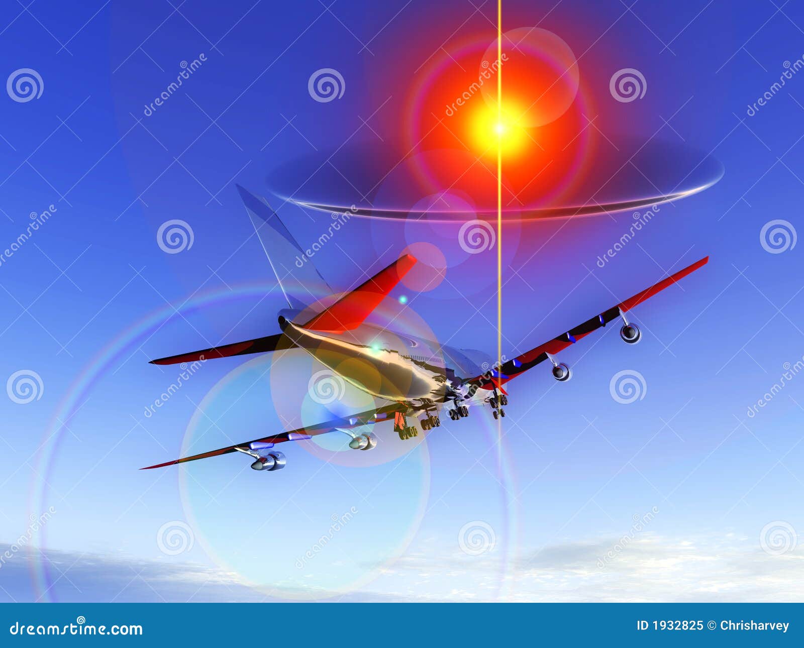 Plane Flying with UFO 63 stock image. Image of flare, aeronautical ...