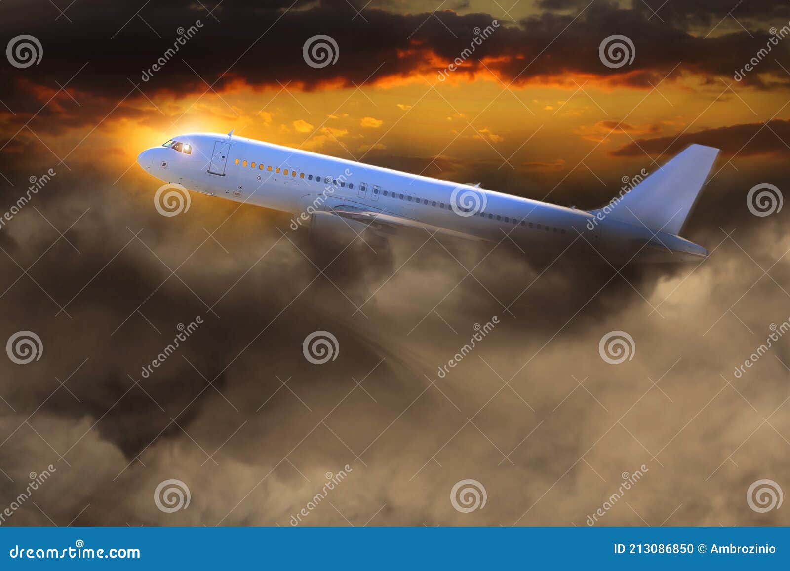 Plane flyinh high stock photo. Image of high, airline - 213086850