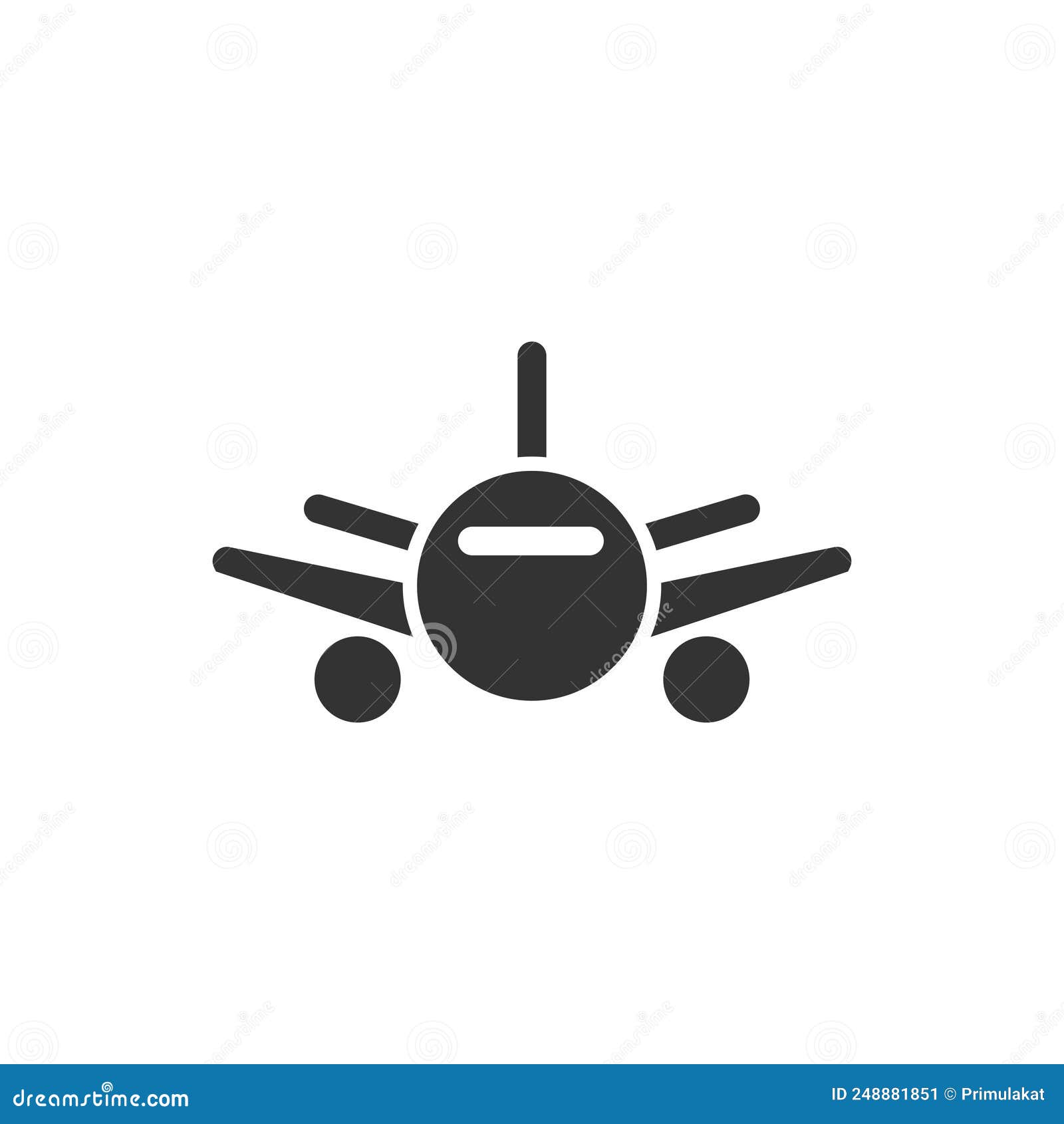Plane Front View Vector Icon Isolated On Transparent Background, Plane ...