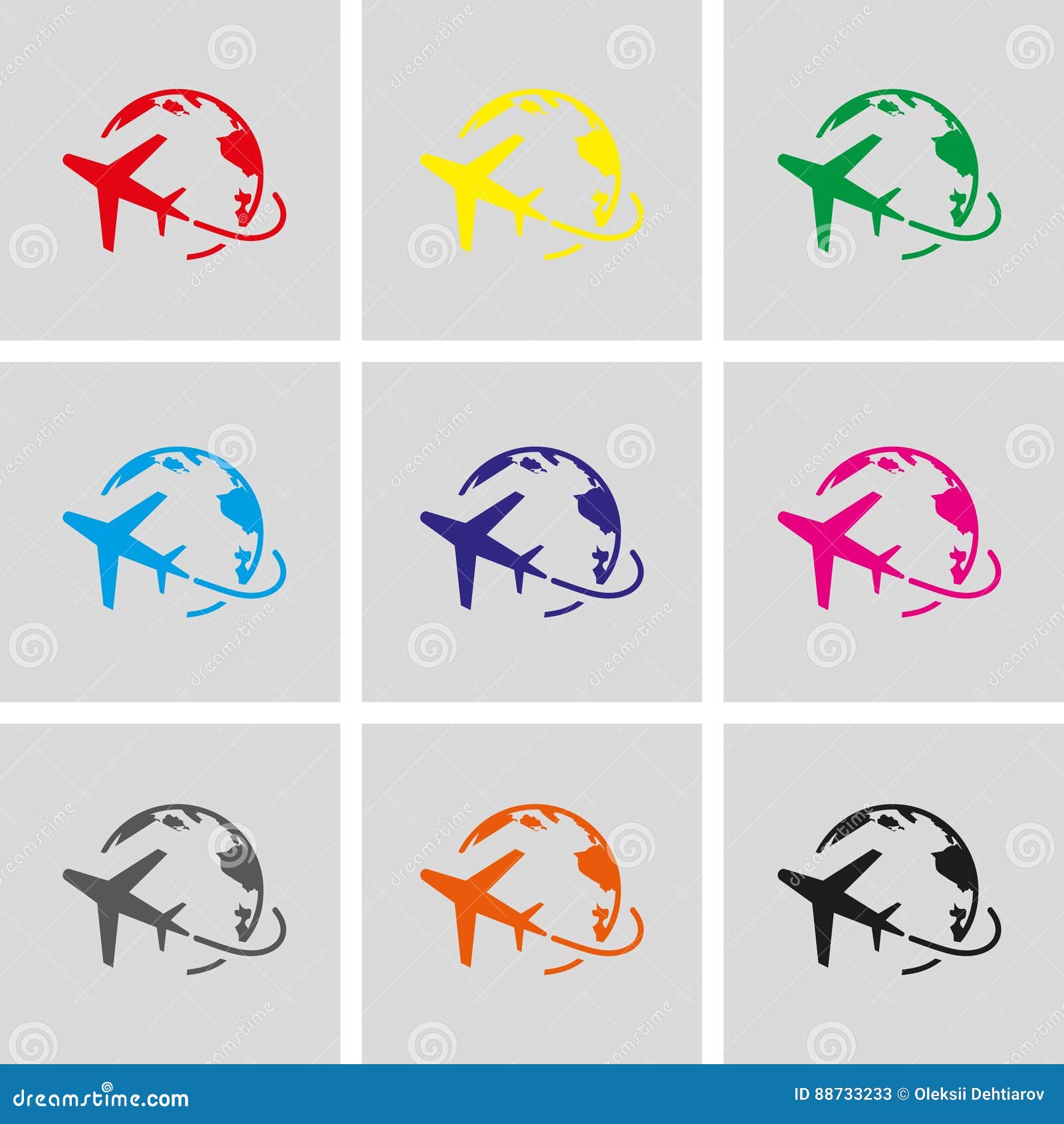 Plane Globe Icon Stock Vector Illustration Flat Design Stock Vector ...