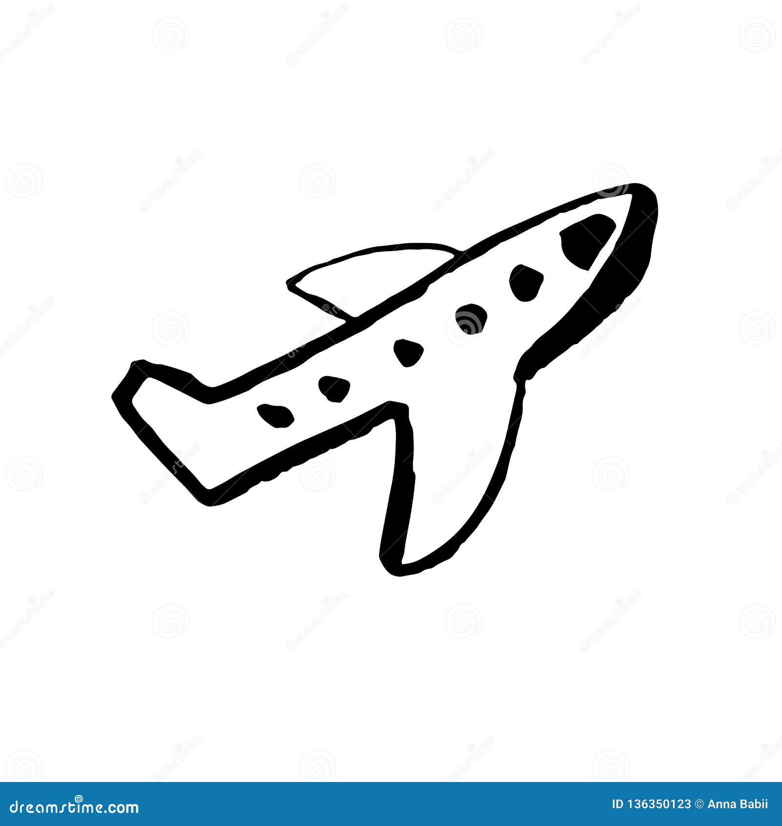 Plane Grunge Icon. Handdrawn Ink Vector Air Plane Illustration. Stock ...