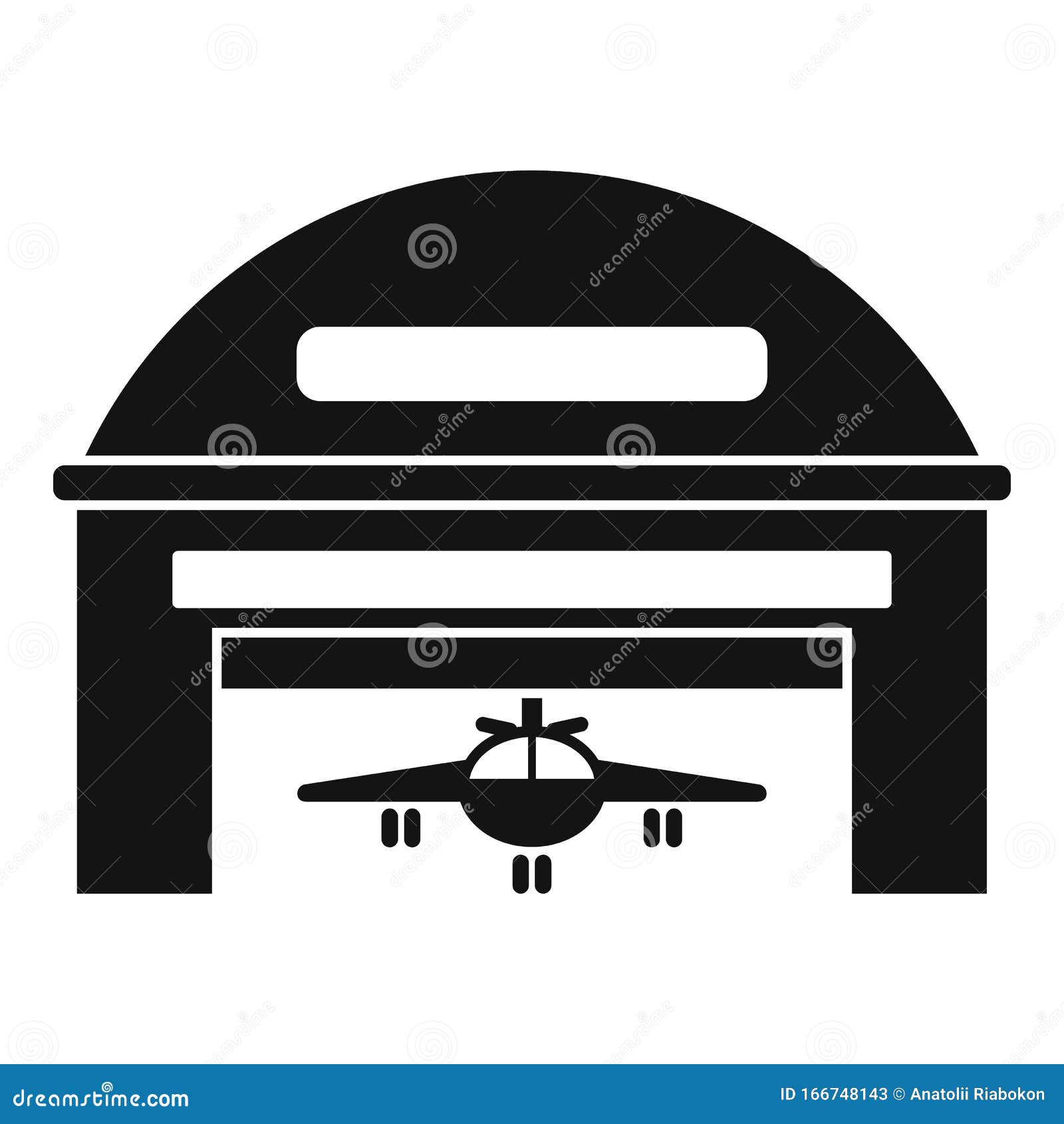 Plane Hangar Icon, Simple Style Stock Vector - Illustration of aircraft ...