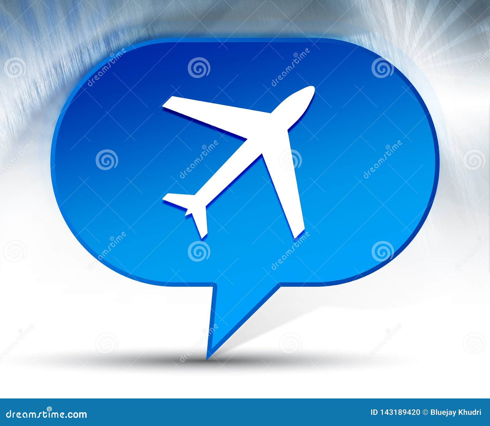 Plane Icon Blue Bubble Background Stock Illustration - Illustration of ...