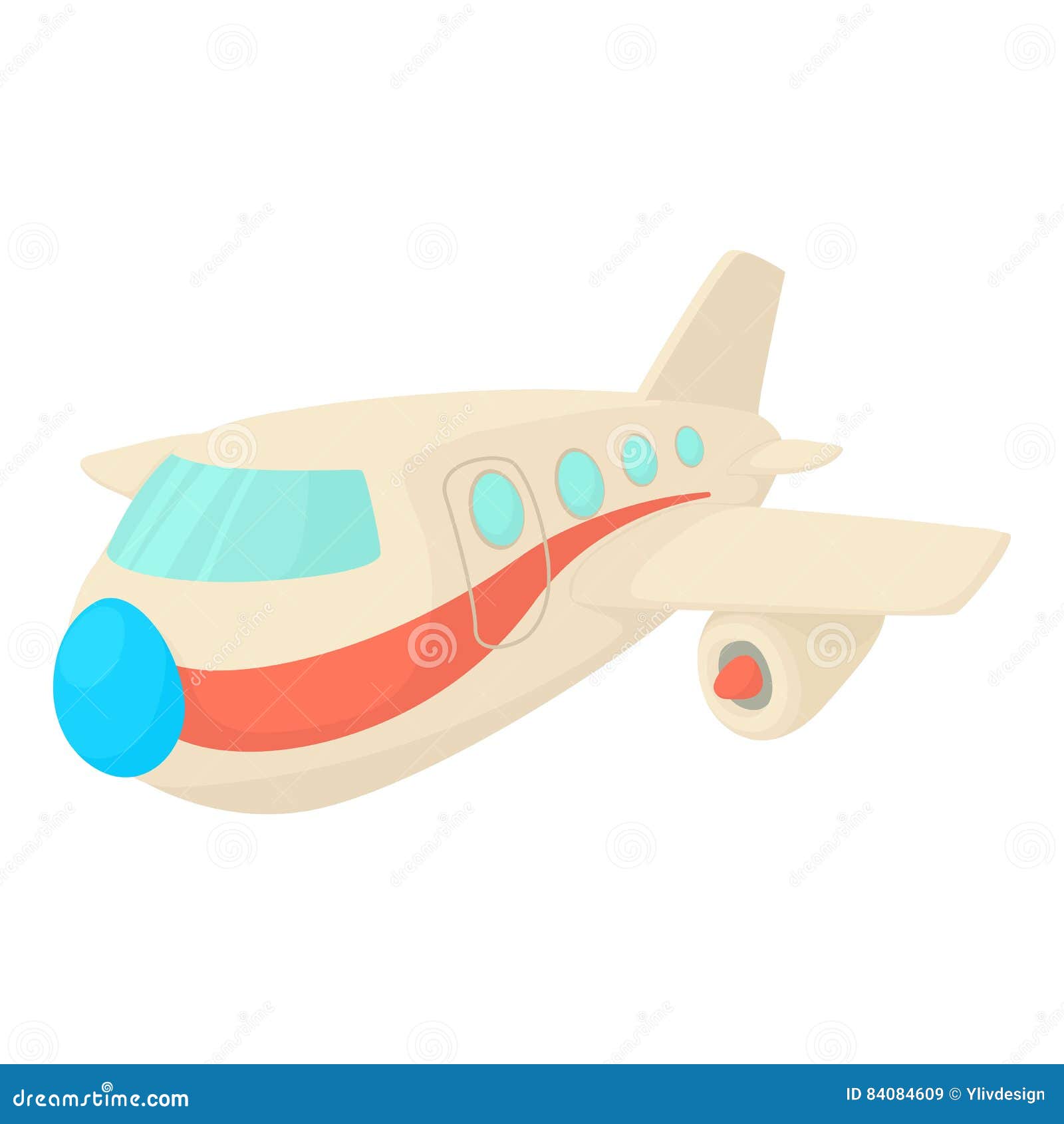 Plane icon, cartoon style stock vector. Illustration of travel - 84084609