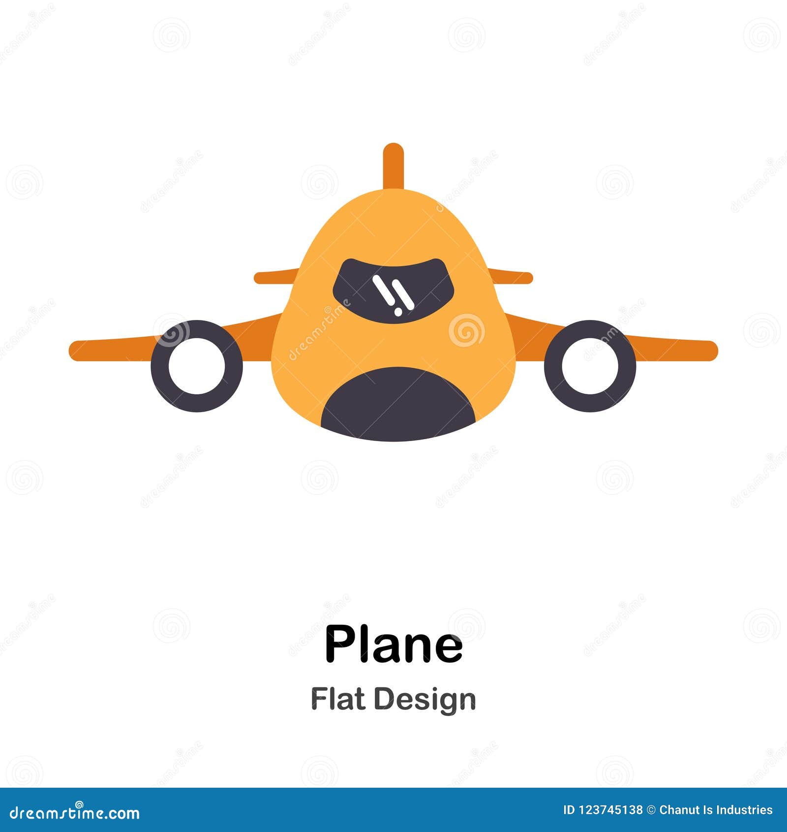 Plane Flat Icon stock vector. Illustration of cargo - 123745138