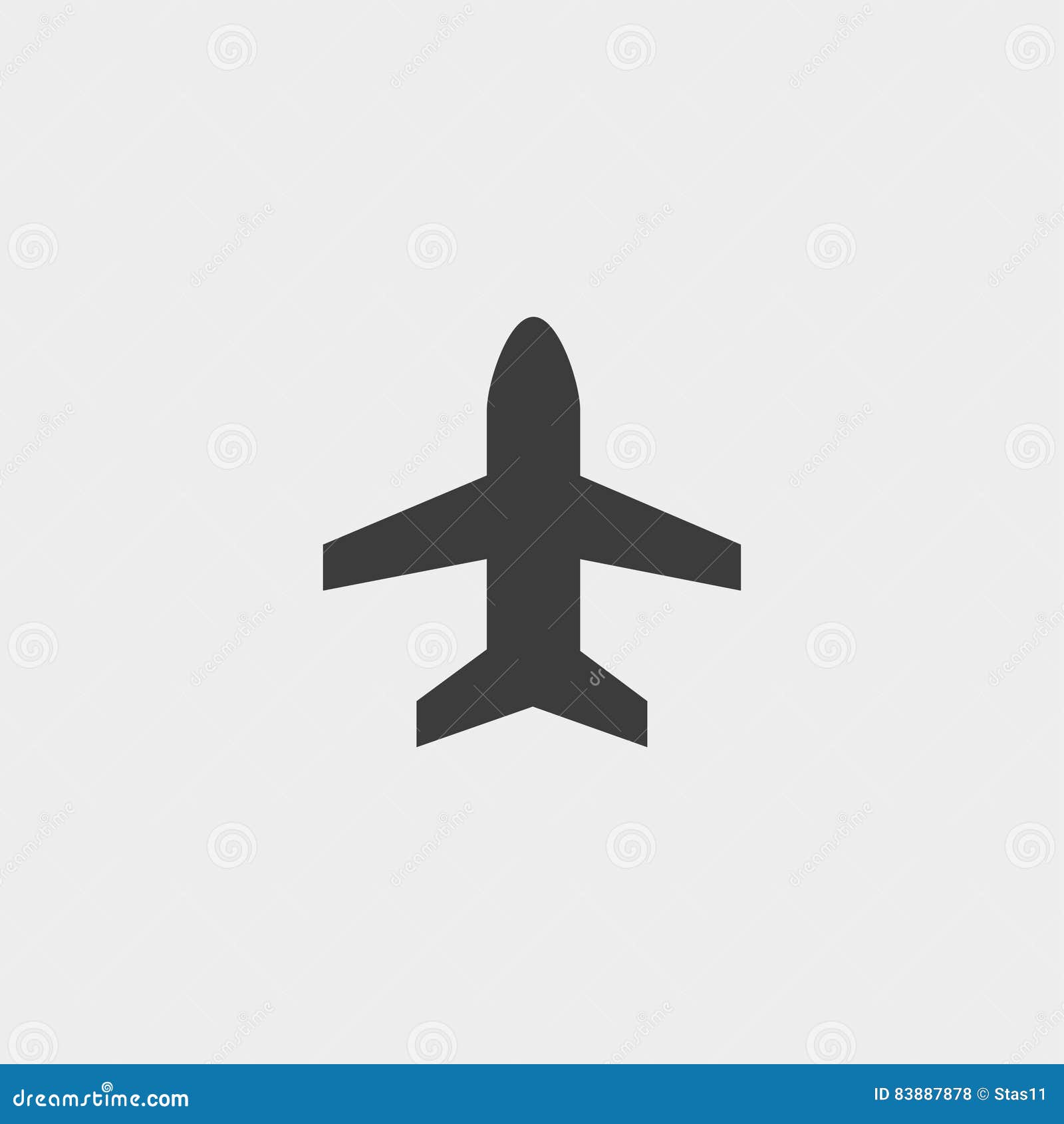 Plane Icon in a Flat Design in Black Color. Vector Illustration Eps10 ...