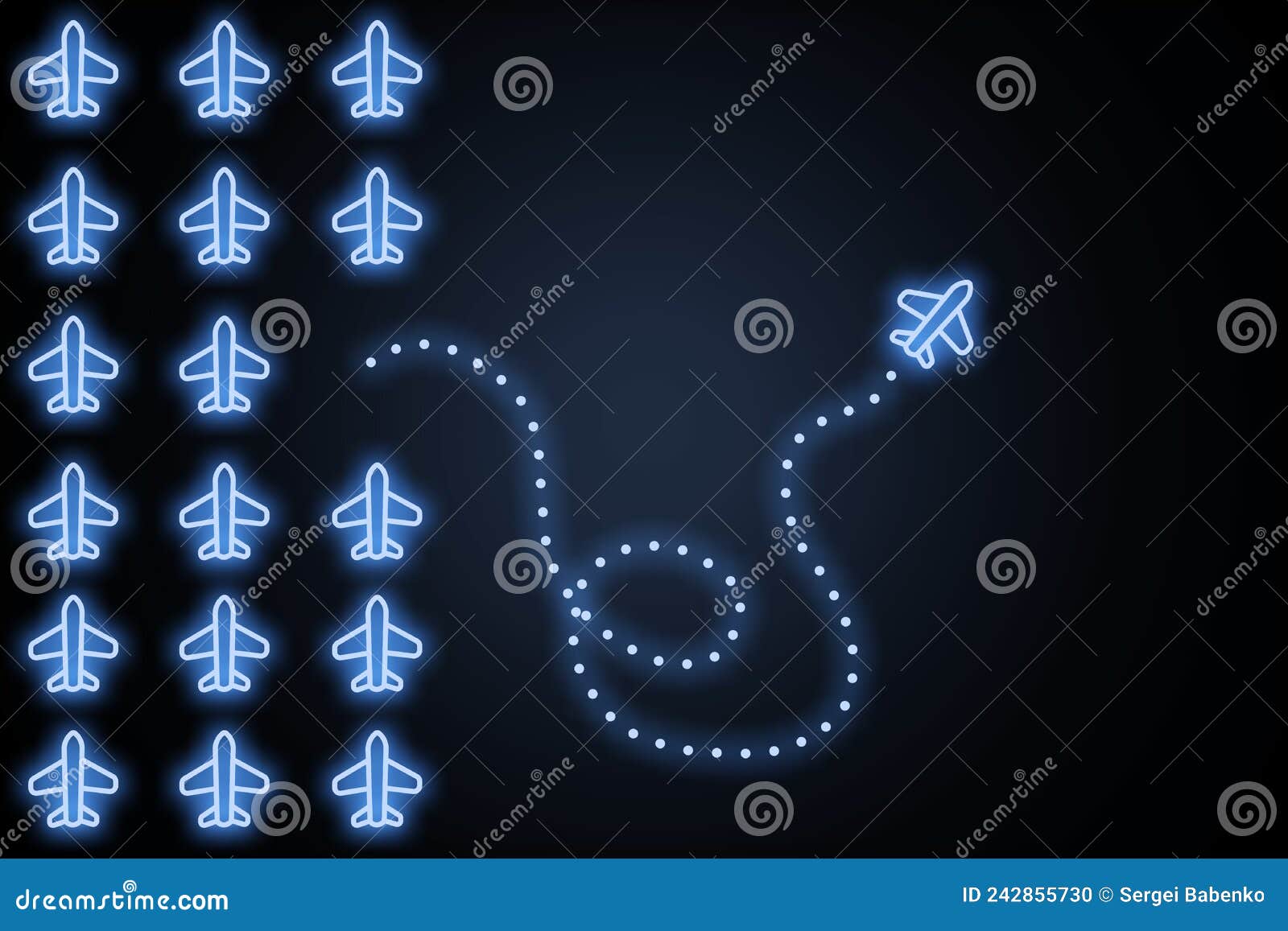 The Plane Icon is Flying Along a Different or Alternative Path Stock ...