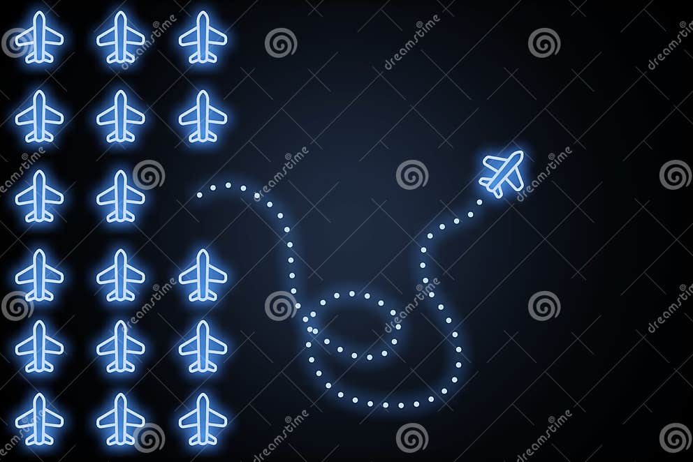 The Plane Icon is Flying Along a Different or Alternative Path Stock ...