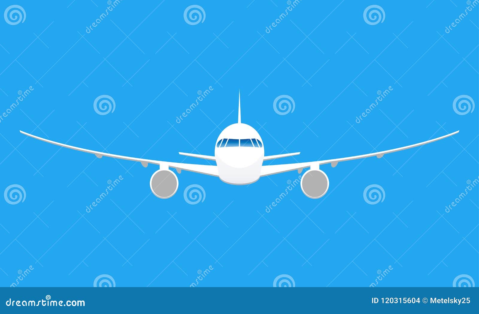 Plane Icon. Front View of Airplane Stock Vector - Illustration of ...