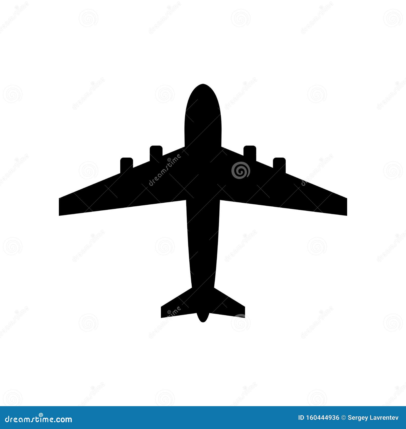 Plane Icon Isolated on White Stock Illustration - Illustration of ...
