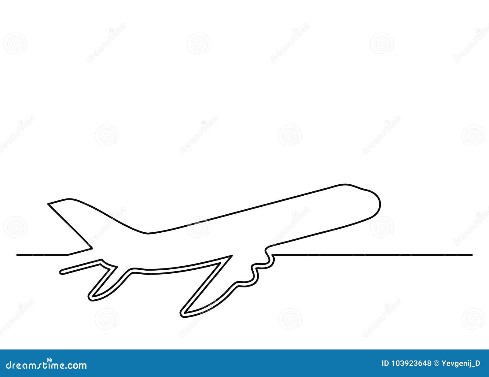 Plane Icon In Line Art Style. Airliner Icon. Continuous Line Drawing ...