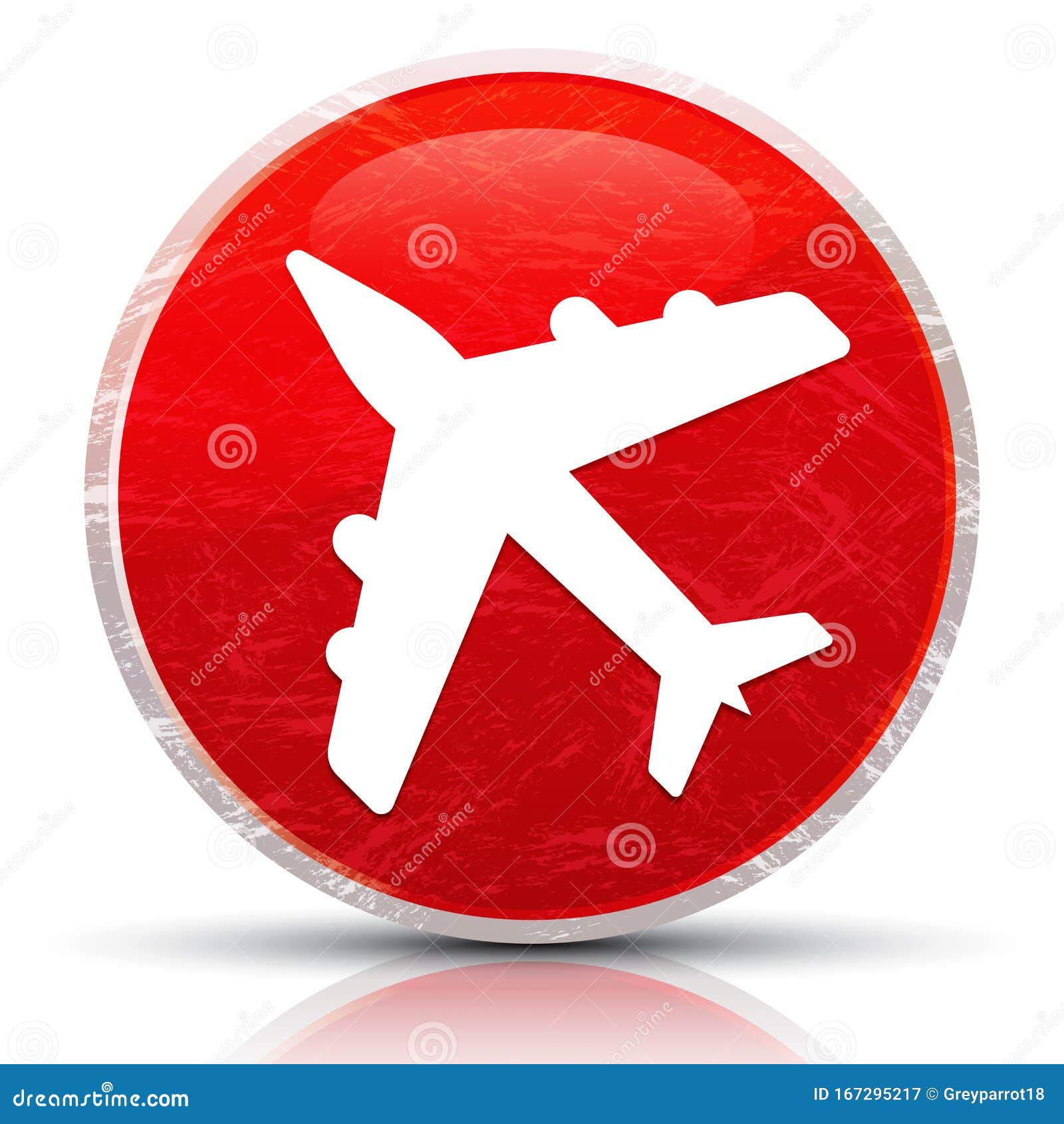 Plane Icon Metallic Grunge Abstract Red Round Button Illustration Stock ...