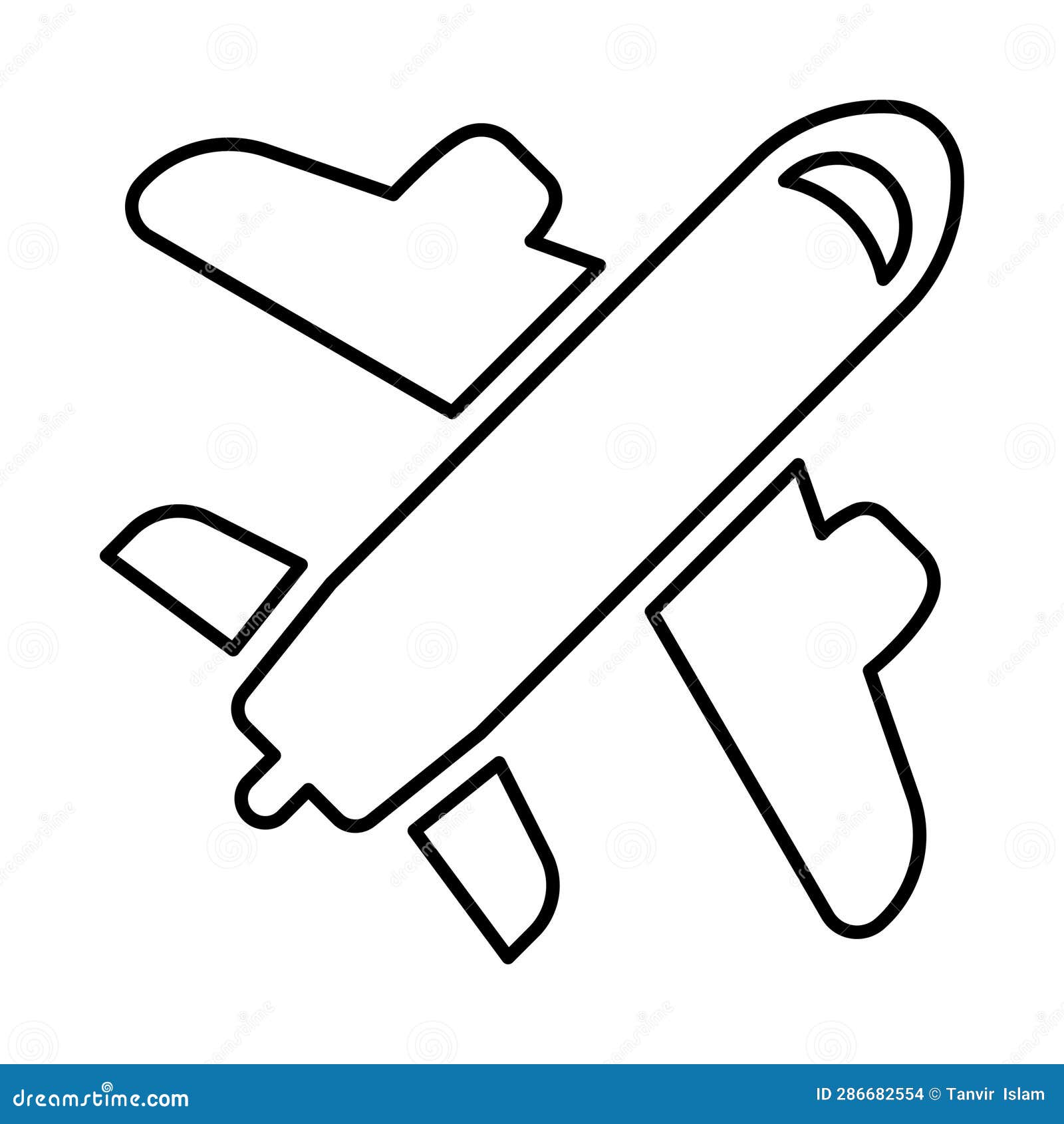 Plane Icon in Outline Style Stock Vector - Illustration of outline ...