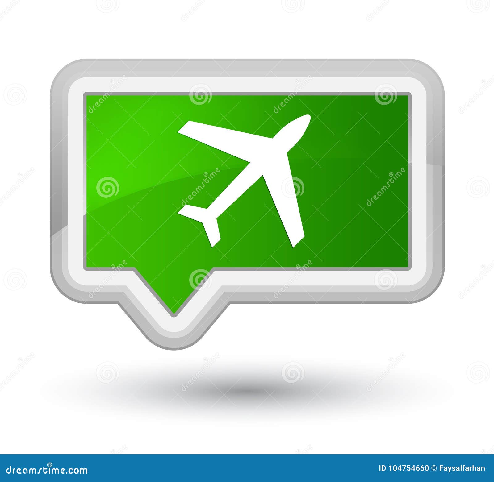 Plane Icon Prime Green Banner Button Stock Illustration - Illustration ...