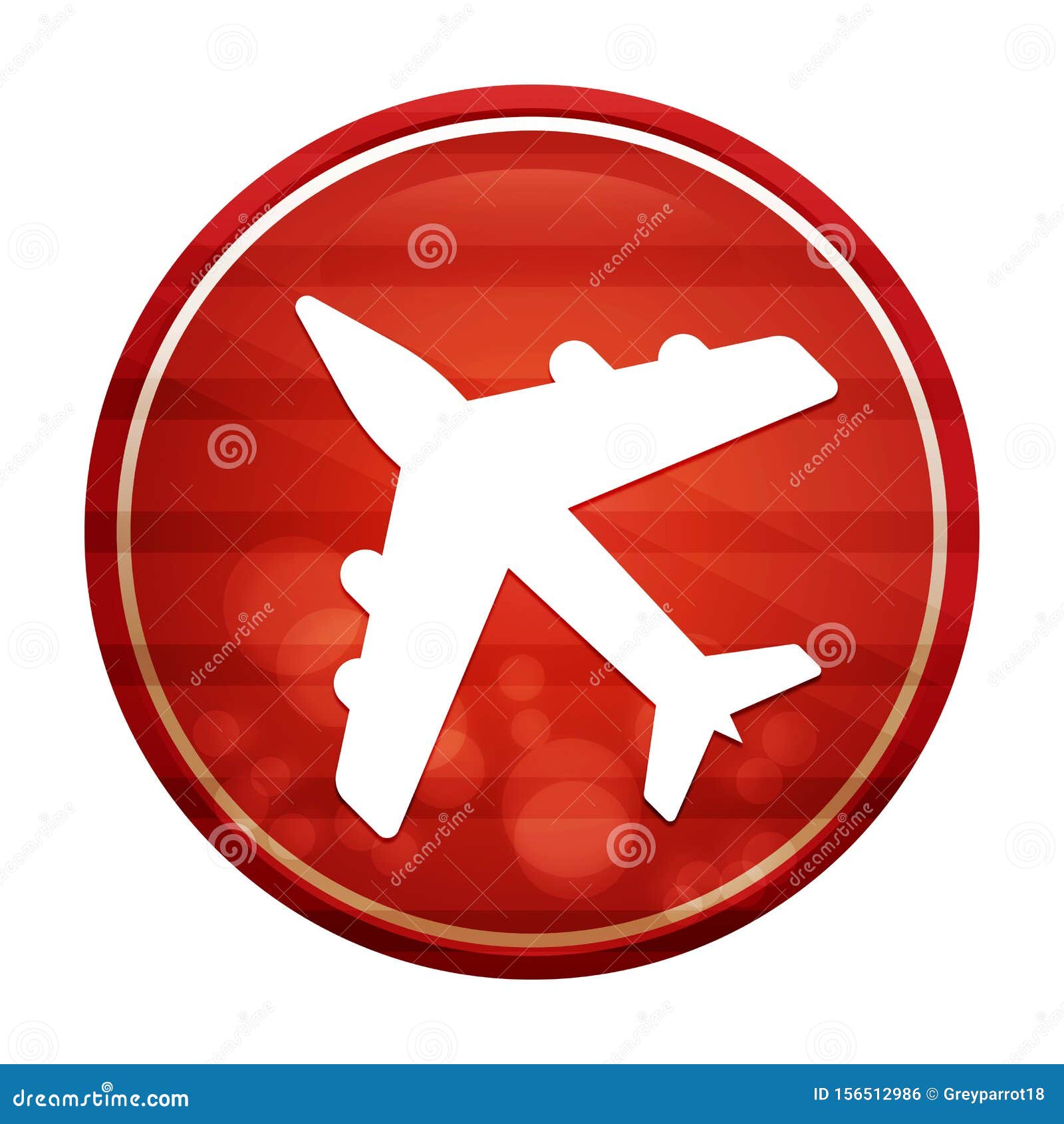 Plane Icon Realistic Diagonal Motion Red Round Button Illustration ...
