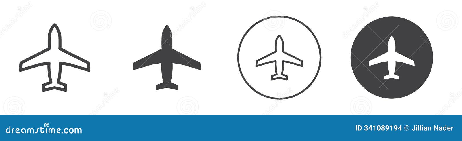 Plane Icon Simple Outline Vector Logo Stock Illustration - Illustration ...