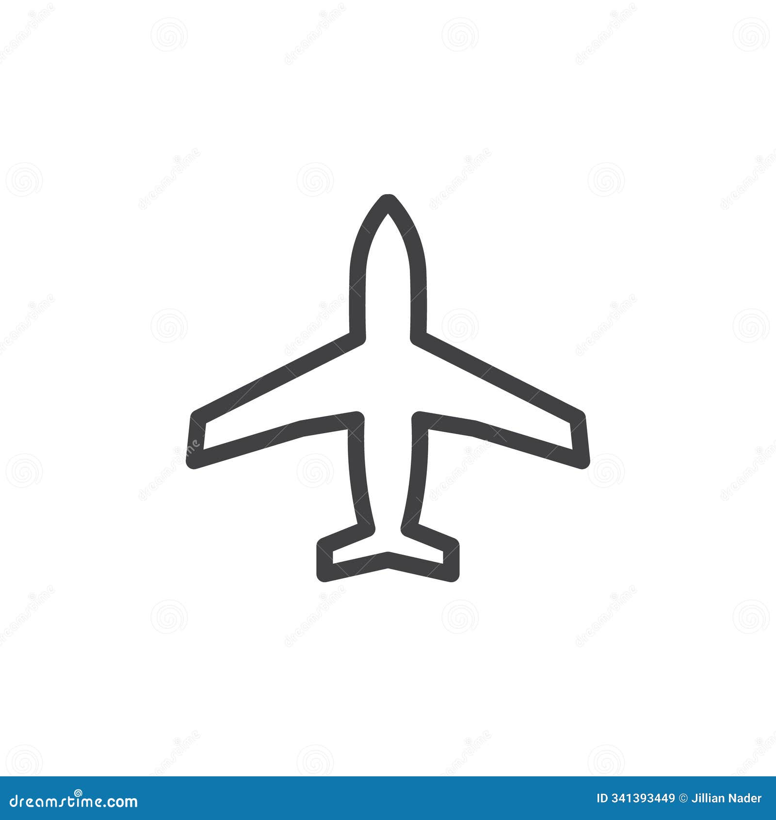 Plane Icon Simple Outline Vector Logo Stock Vector - Illustration of ...