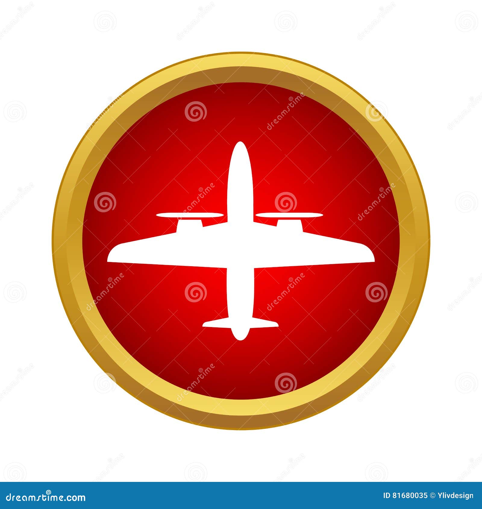 Plane icon, simple style stock vector. Illustration of airliner - 81680035