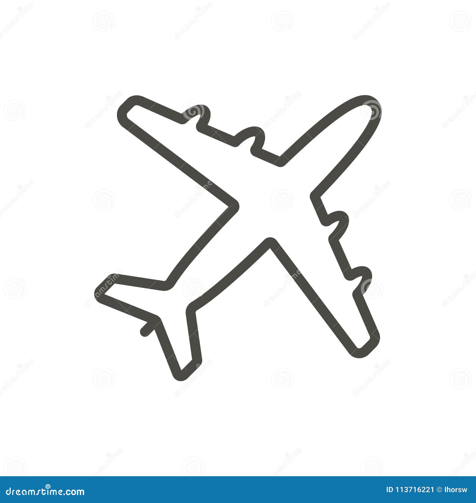 Plane Icon Vector. Line Airplane Symbol Stock Vector - Illustration of ...