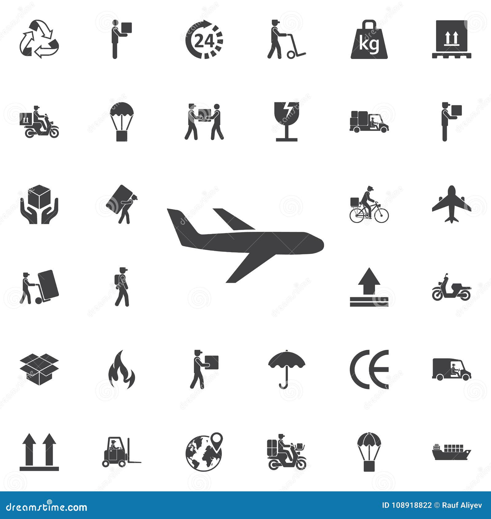 Plane icon vector stock illustration. Illustration of plane - 108918822